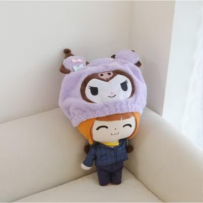 China Sanrio Quick-Dry Hair Wrap Cap Coral Fleece Custom Size Fast Moisture Absorption for sale