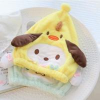 China Sanrio Cartoon Quick-Dry Hair Cap Coral Fleece Microfiber Hair Towel Custom Size 50x60cm for sale