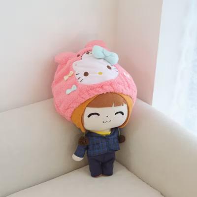 China Sanrio Kawaii Quick-Dry Hair Cap Coral Fleece Custom Sizes OEM for sale
