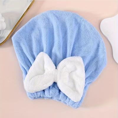 China Custom Coral Fleece Hair Towel Cap Quick Dry Absorbent 3D Cartoon Design SEDEX 4P Certified for sale