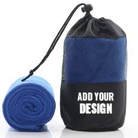 China Ultra Light 280gsm Quick Dry Microfiber Sport Towel with Mesh Pouch for Gym Travel for sale