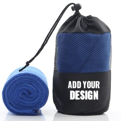 China Ultra Light 280gsm Quick Dry Microfiber Sport Towel with Mesh Pouch for Gym Travel for sale