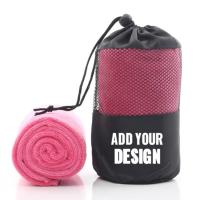China Foldable Travel Microfiber Sports Towel with Mesh Pouch – Compact & Fast-Drying for sale