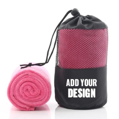 China Foldable Travel Microfiber Sports Towel with Mesh Pouch – Compact & Fast-Drying for sale