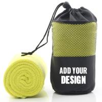 China 300gsm Super Absorbent Microfiber Sport Towel 35x75cm with Breathable Mesh Case for Gym for sale