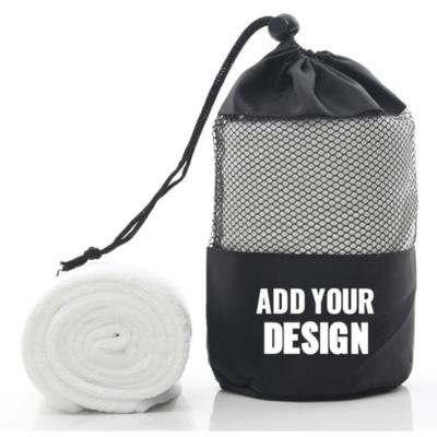 China Compact Quick Dry Microfiber Sports Towel 40x80cm with Mesh Carry Bag for Gym Travel for sale