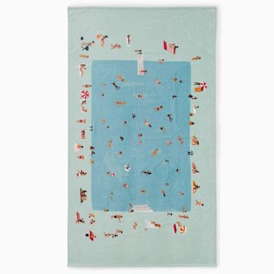 China Custom Cotton Towel with Embroidery 70x140cm Luxury Quick-Dry Beach Towel for Gifts for sale