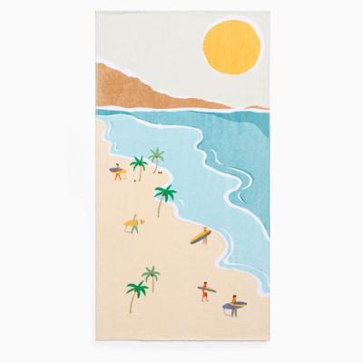 China Customizable Quick Dry Beach Towel 70x140cm Cotton Microfiber Blend Moisture Wicking Ultra Lightweight for Travel for sale