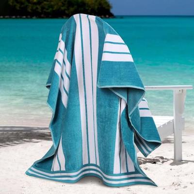China Yarn Dyed Cotton Beach Towel Oversized Bath Sheet 300gsm 540gsm Quick Dry Sand Free for sale
