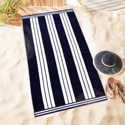 China Luxury Cotton Beach Towel 30x60 Inch Sand Resistant Quick Dry for Pool Resort for sale
