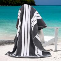 China 100% Cotton Striped Beach Towel 180x100cm Quick Dry Velour Pool Blanket for sale
