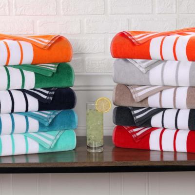China Family Pack 4 Piece 100 Cotton Beach Towels Quick Dry Sand Resistant 100x180cm for sale