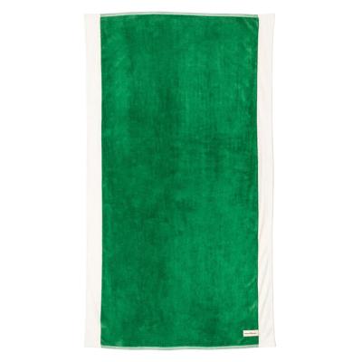 China Luxury Resort Beach Towel 600gsm Premium Cotton Oversized 40x80 Green Stripes for sale