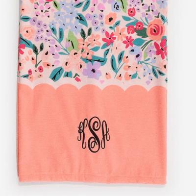 China Custom Monogrammed Beach Towel 600 GSM Egyptian Cotton Personalized Embroidery for sale