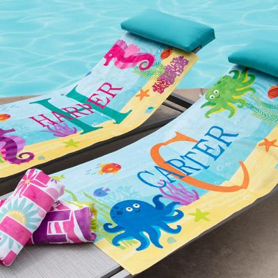 China Custom Photo Beach Towel 70x140cm High Resolution Dye Sublimation Printing 600 GSM Cotton for sale