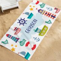 China Custom Kids Beach Towel 500 GSM Egyptian Cotton Personalized Name 30x60 inch for sale