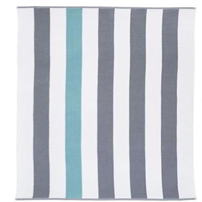 China Custom OEM 100% Cotton Striped Beach Towel 70x140cm 280gsm Fast Drying for sale