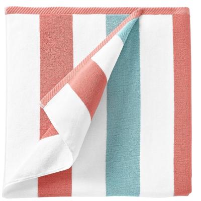 China Luxury Striped Ultra-Absorbent Beach Towel 140x70cm Yarn-Dyed 100% Cotton Quick-Dry for sale