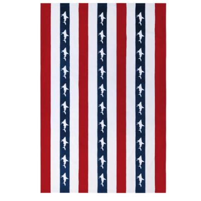 China Organic Cotton Velour Striped Beach Towel 75x150cm 300gsm Customizable Eco-Friendly Travel Towel for sale