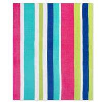 China Yarn-Dyed Velour Beach Towel 75x150cm Quick-Dry Compact Travel Towel Custom Weight for sale