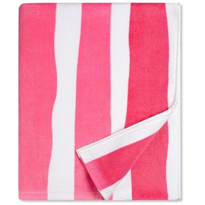 China 100% Cotton Velour Beach Towel Ultra Absorbent Quick Dry 70x140cm Custom Size for sale