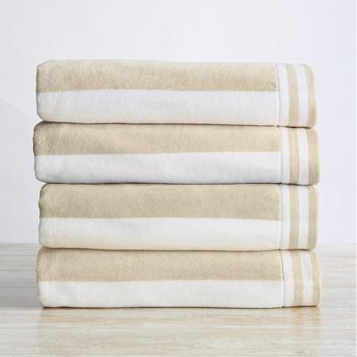 China Custom 100% Cotton Eco-Friendly Beach Towel 70x140cm Quick Dry Yarn Dyed for sale