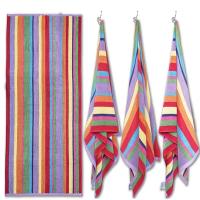 China Designer Beach Towels Colorful Stripes 100% Cotton Velour 70x140cm Quick Dry for sale