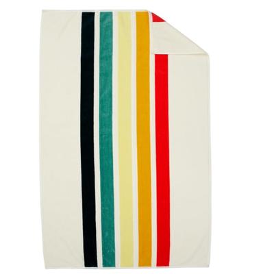 China Oversized 100% Cotton Beach Towel 200x100cm Colorful Stripes Quick Dry Velour for sale