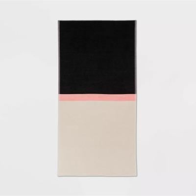 China Reversible Beach Towel 100% Cotton Velour Front Terry Back 70x140cm Customizable Size for sale
