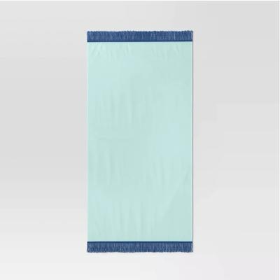 China Reversible 100% Cotton Beach Towel Velour Front Terry Back 70x140cm Custom Size for sale