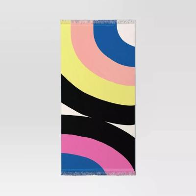 China Reversible 100% Cotton Travel Beach Towel 70x140cm Quick Dry Lightweight Compact for sale