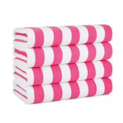 China Quick-Dry Cotton Beach Towel 80x160cm Yarn-Dyed Striped Highly Absorbent Large Towel for Active Lifestyle for sale