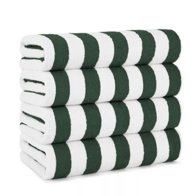 China Yarn-Dyed Cotton Beach Towel 100x180cm Quick Dry Absorbent Custom Size Cabana Towel for sale