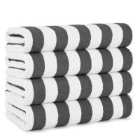 China Yarn-Dyed Quick-Dry Beach Towel 70x140cm Custom Size Chlorine Resistant Striped Cotton for sale
