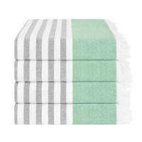 China High GSM 100% Cotton Tassel Beach Towel 180x90cm Velour Front Terry Back for sale