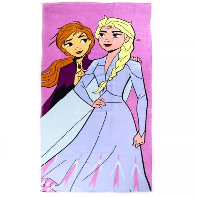 China Disney Frozen Anna and Elsa 100% Cotton Beach Towel 140x70cm Soft Absorbent Kids Pool Towel for sale