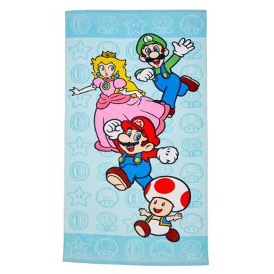 China Super Mario Beach Towel 100% Cotton Quick-Dry 30x60 Inch Reactive Printing for Kids Travel for sale