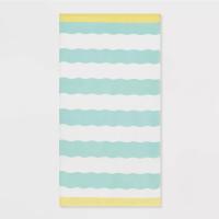 China 100% Cotton Wavy Stripe Beach Towel 70x140cm Velour Reactive Printing for sale