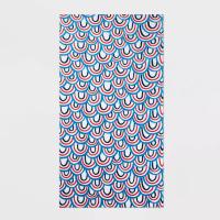 China Dual-Sided Cotton Velour Beach Towel 75x150cm with Scalloped Edges and Reactive Printing for sale