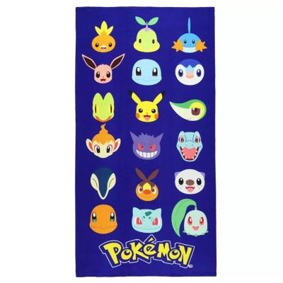 China Officially Licensed Pokemon Beach Towel 32x64 Inch 100% Cotton Multicolor Design for sale