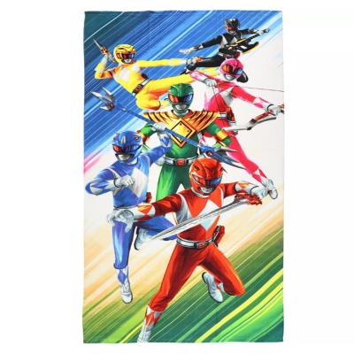 China Customizable Power Rangers Mighty Morphin Beach Towel 100% Cotton 32x64 Inch Reactive Printing for sale