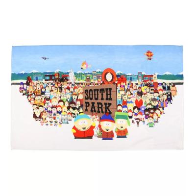 China South Park Microfiber Terry Beach Towel 300gsm Quick Dry 70x140cm Custom Size for sale