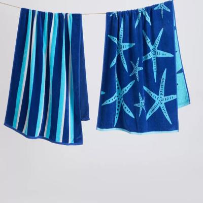 China Dual Pattern Beach Towel Combo with Premium Cotton Velour and Performance Backing for Versatile Use for sale