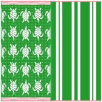 China Cotton Velour Beach Towel Set 30x60 Inch Quick Dry Marine Life Turtle Design for sale