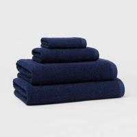 China Oversized 100% Terry Cotton Bath Towel 180x90cm Navy Minimalist Design High Absorbency for sale
