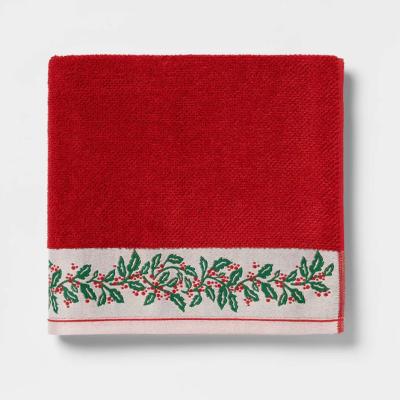 China Customizable Christmas Design Bath Towel in Soft Absorbent Cotton with Generous Size for Full Coverage for sale