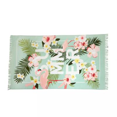 China 100% Cotton Oversized Beach Towel 70x140cm Custom Size Vibrant Floral Palm Print for sale
