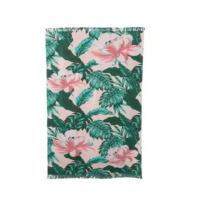 China Custom 100% Cotton Beach Towel 90x180cm Oversized Tropical Watercolor Print for sale