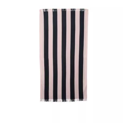 China Quick-Dry Nautical Stripe Beach Towel 100x180cm Customizable Size Lightweight Cotton for sale