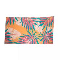 China Ultra-Lightweight Quick-Dry Double-Sided Velour Beach Towel 70x140cm 280 GSM Tropical Leaves Print for sale